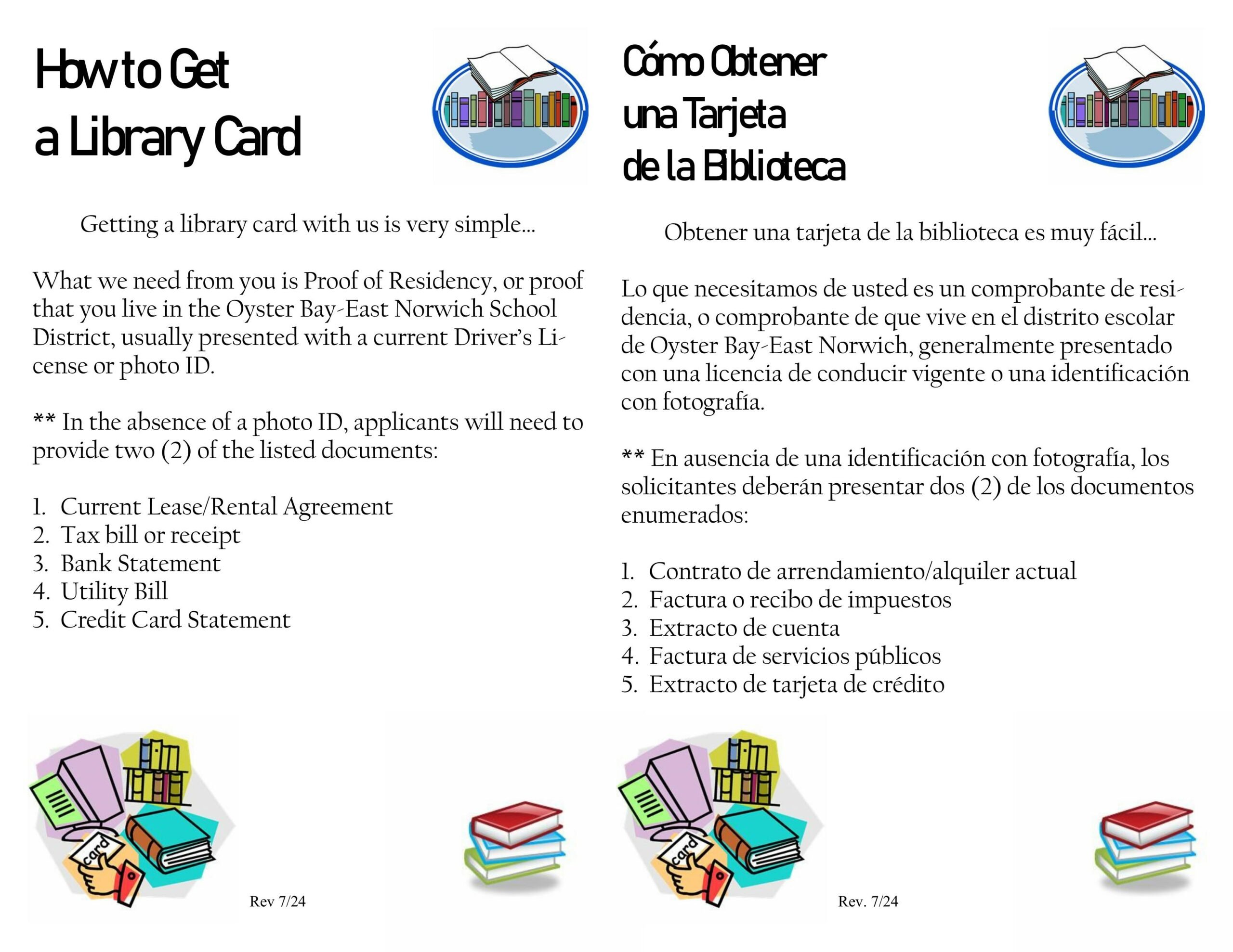 How to get a Library Card | Oyster-Bay East Norwich Public Library